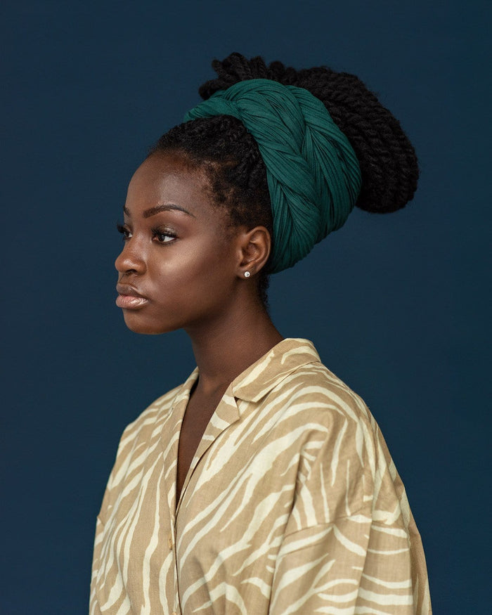 Side Twist Updo with Hunter Head Wrap | The Wrap Life